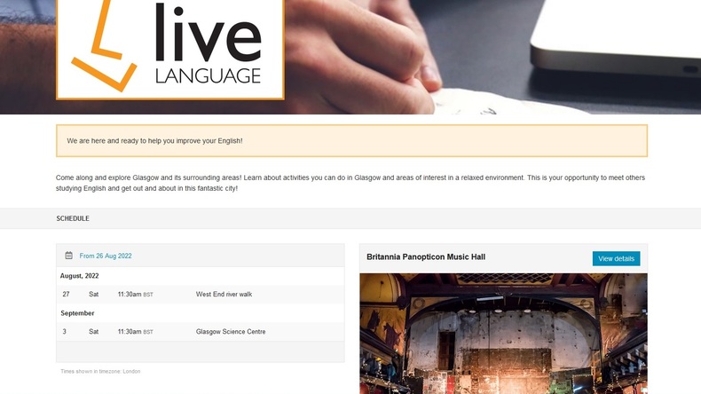 Live Language English School Glasgow | Scuola di lingue